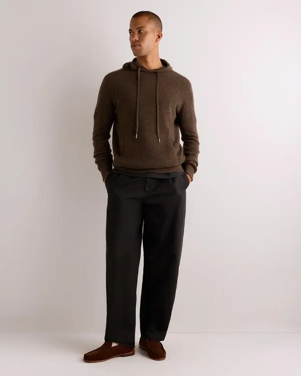 Quince 100% Mongolian Cashmere Waffle Hoodie - Brown