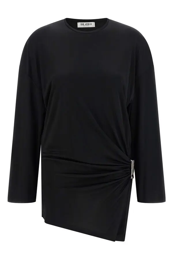 Attico Metallic Detail Dress - Black