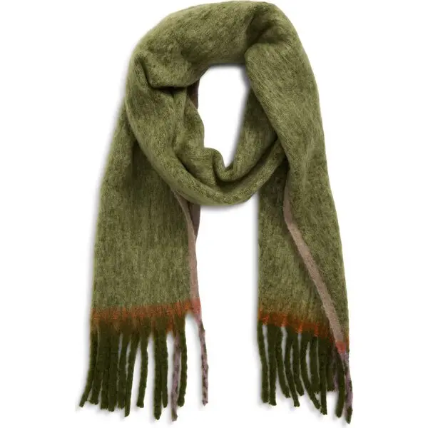 Treasure & Bond Brushed Fringe Scarf - Sage Combo