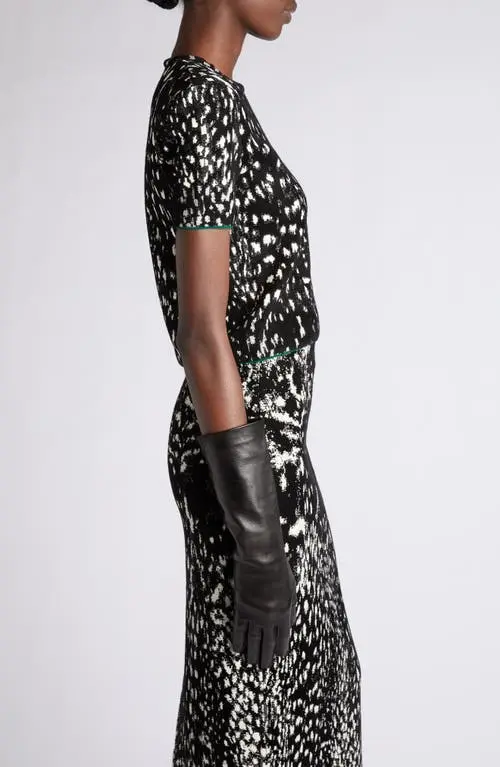 TOM FORD Lynx Jacquard Short Sleeve Sweater - Black/white