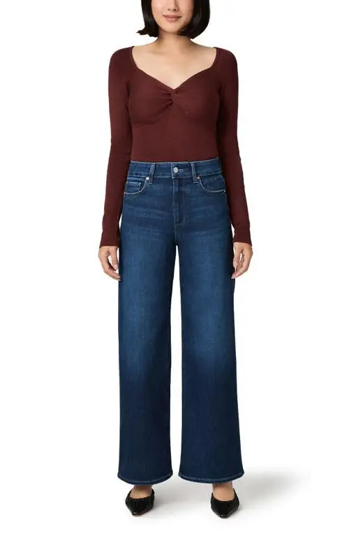 Paige Anessa High Waist Wide Leg Petite Jeans