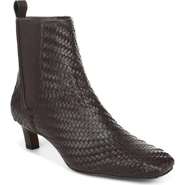 Sam Edelman Peony Weave Leather Bootie - Cafe Noir