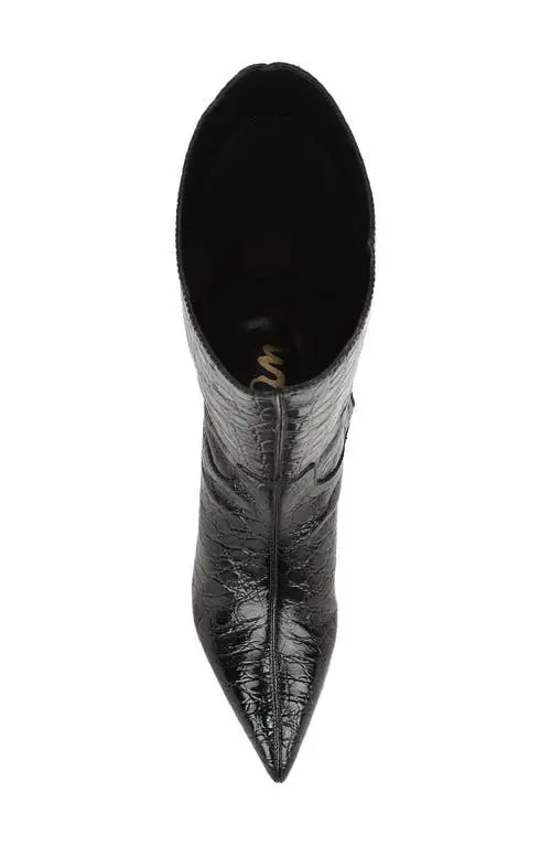 Sam Edelman Ramona 2 Croc Embossed Leather Knee High Boot - Black