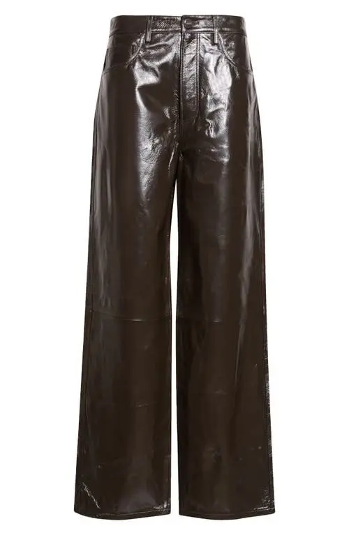 RÓHE Bruun Lacquered Baggy Leather Wide Leg Pants