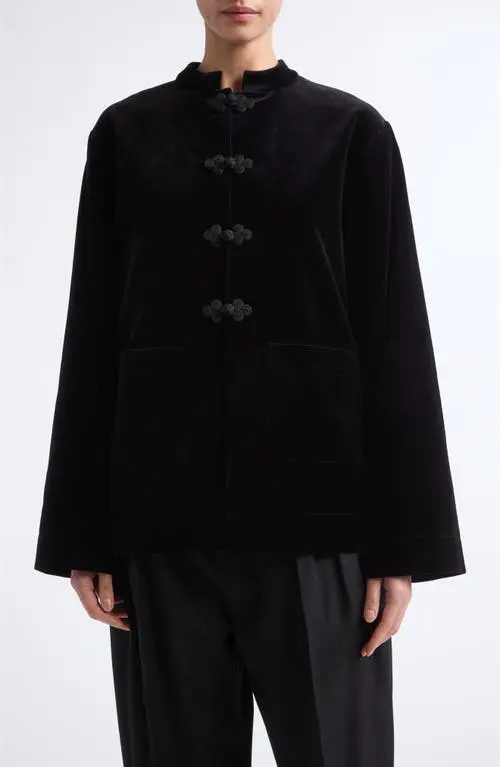 RÓHE Pankou Closure Cotton Velveteen Jacket - Black