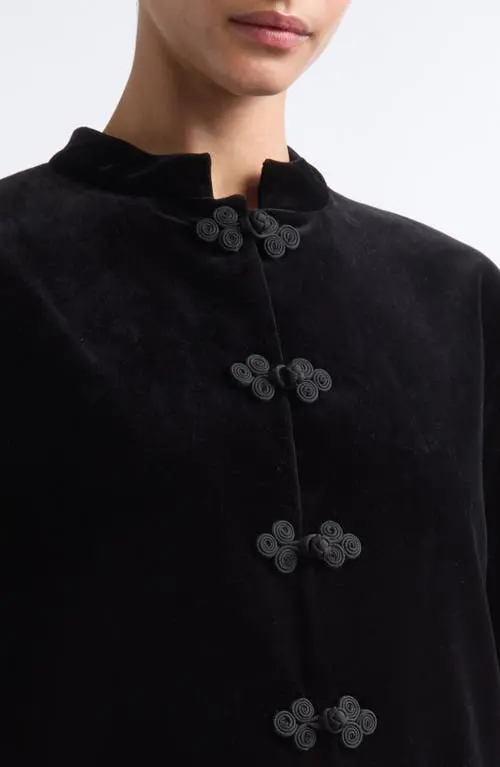 RÓHE Pankou Closure Cotton Velveteen Jacket - Black