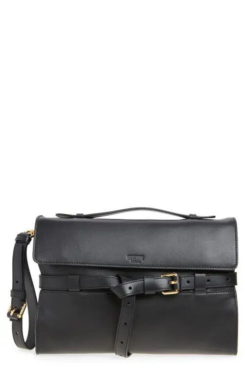 Moschino Tie Me Soft Leather Clutch