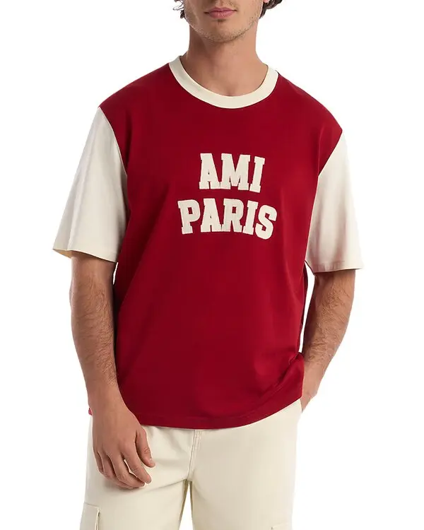 AMI Paris Paris Felt Embroidery Tee