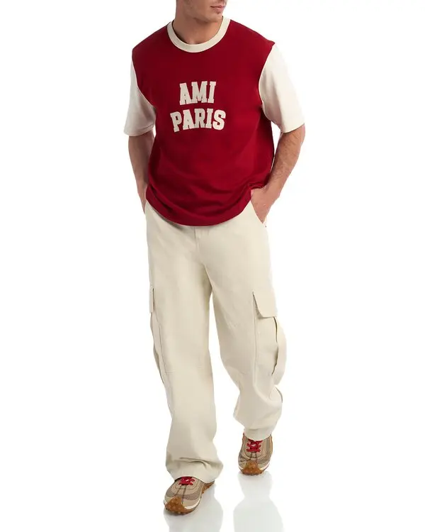 AMI Paris Paris Felt Embroidery Tee