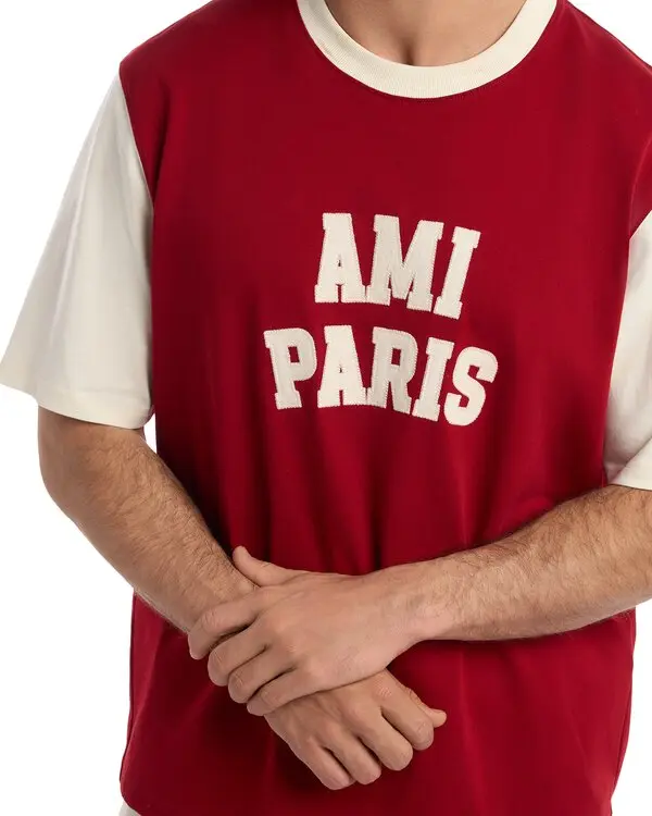 AMI Paris Paris Felt Embroidery Tee