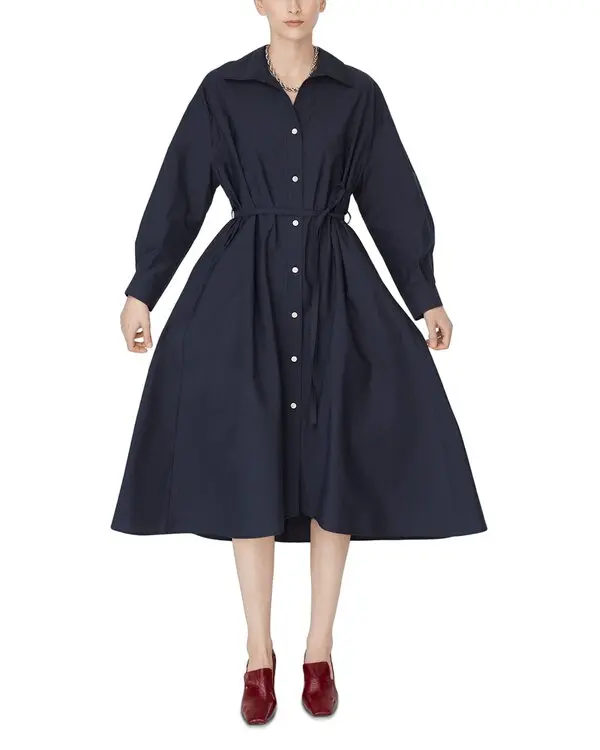 JOVONNA LONDON Long Sleeve Collared Button Down Midi Dress
