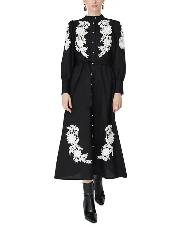JOVONNA LONDON Button Down Applique Midi Dress