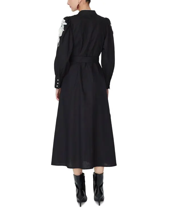 JOVONNA LONDON Button Down Applique Midi Dress