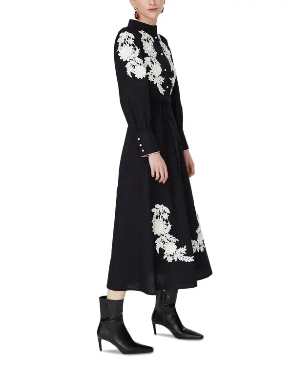 JOVONNA LONDON Button Down Applique Midi Dress