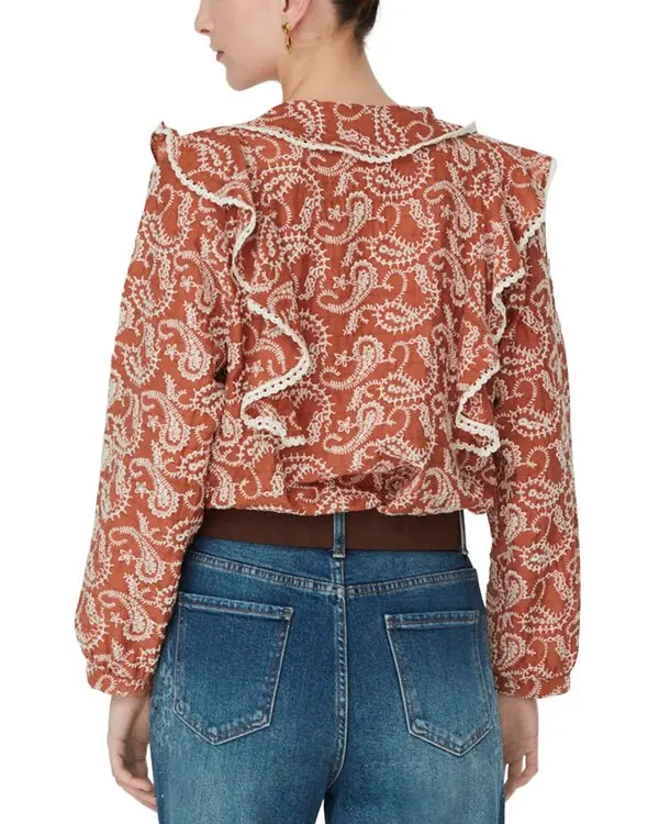 JOVONNA LONDON Ruffled Printed Blouse
