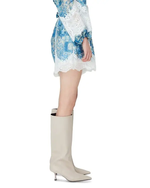 JOVONNA LONDON Printed Lace Trim Shorts