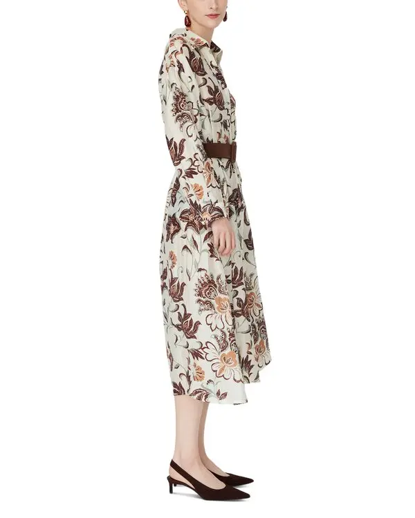 JOVONNA LONDON Belted Long Sleeve Printed Midi Dress