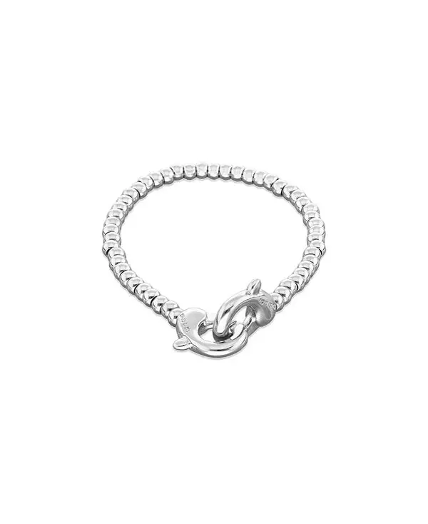 UNODE50 Sterling Plated Small Ball Bracelet With Interlocking Carabiner