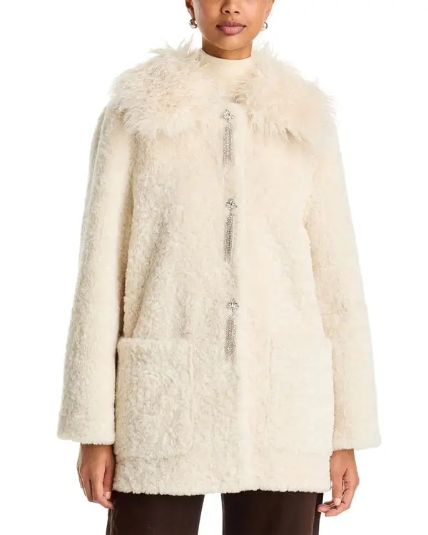 Kobi Halperin Lorelei Faux Shearling Coat - Ivory