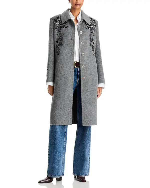 Kobi Halperin Lara Wool & Silk Embroidered Coat