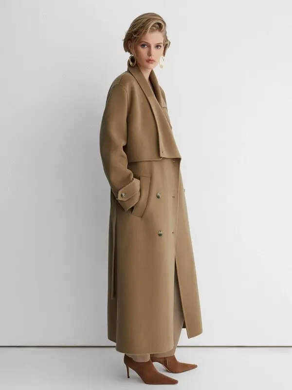 ATELIER Wool Blindseam Double-breasted Coat