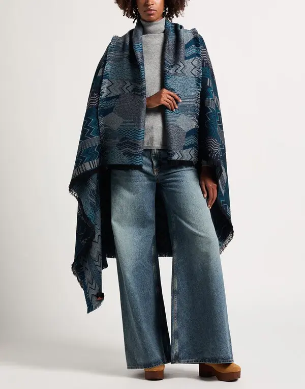 Missoni Cape Deep Teal Size Wool