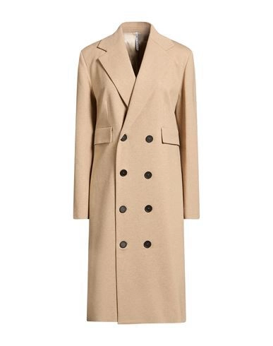 Liviana Conti Overcoat & Trench Coat Sand Size Viscose, Polyamide, Elastane - Beige