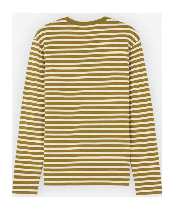Maison Kitsuné Fox Head Patch Striped T-shirt