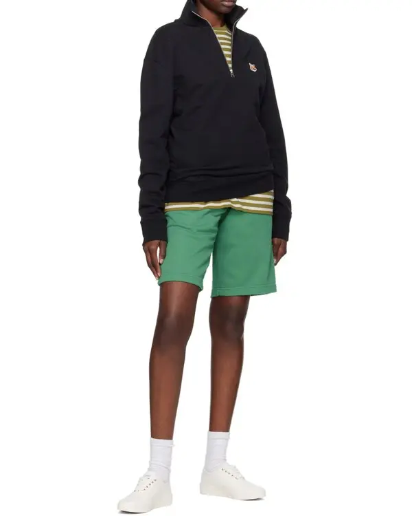 Maison Kitsuné Fox Head Patch Striped T-shirt