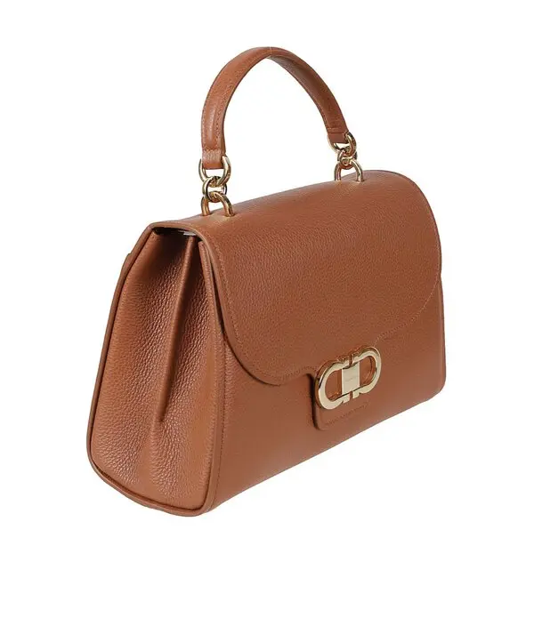 FERRAGAMO Double Gancini Small Top Handle Bag