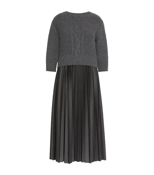 Max Mara Jersey Midi Dress With Virgin Wool Sweater - Grey