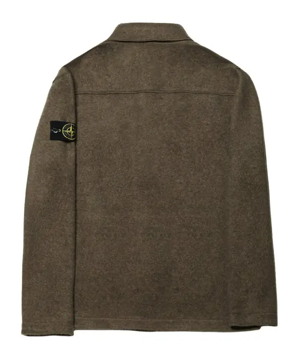 Stone Island Logo Patch Overshirt Jacket - Brown