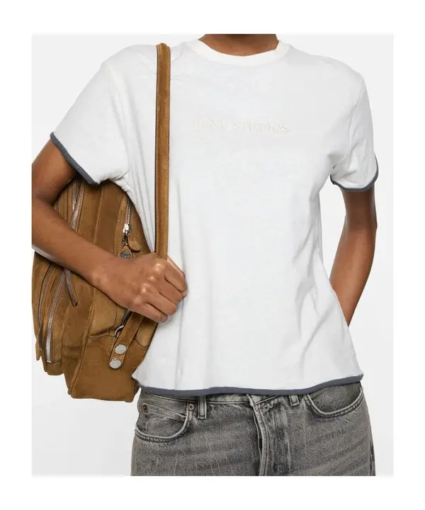 Acne Studios Logo-embroidered Contrast-trim T-shirt