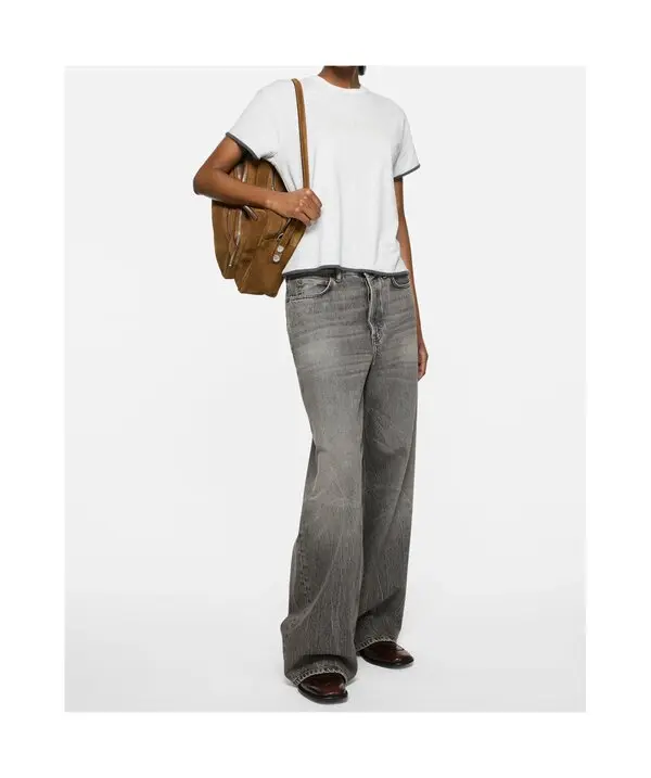Acne Studios Logo-embroidered Contrast-trim T-shirt