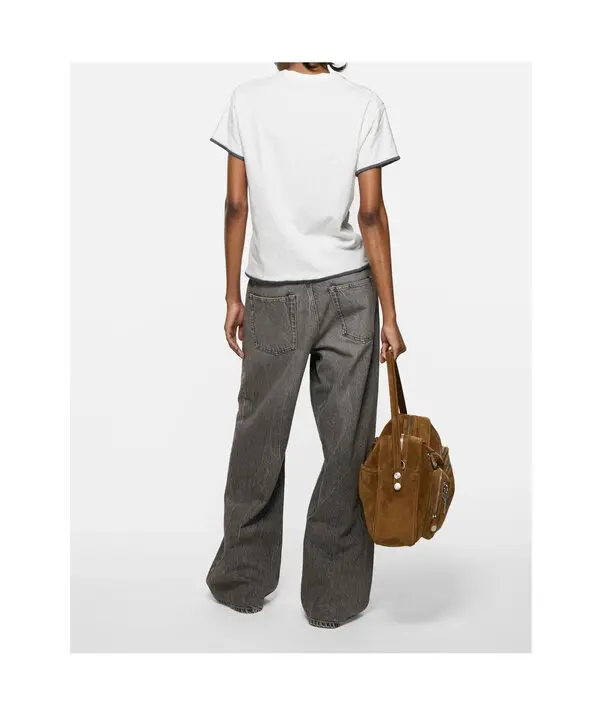 Acne Studios Logo-embroidered Contrast-trim T-shirt