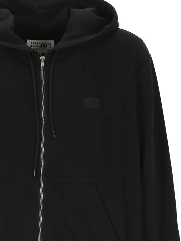 MAISON MARGIELA Logo-patch Zip-up Hoodie