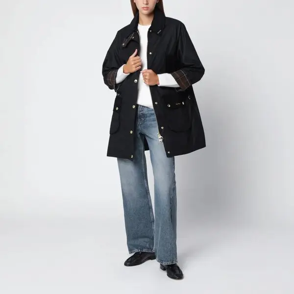 Barbour Tartanlined Waxed Trench Coat