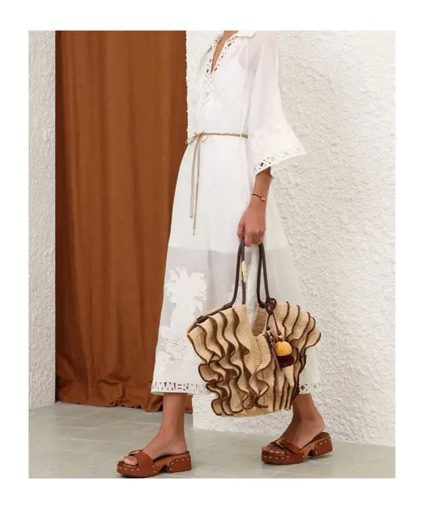 Zimmermann Indra Embroidered Belted Dress