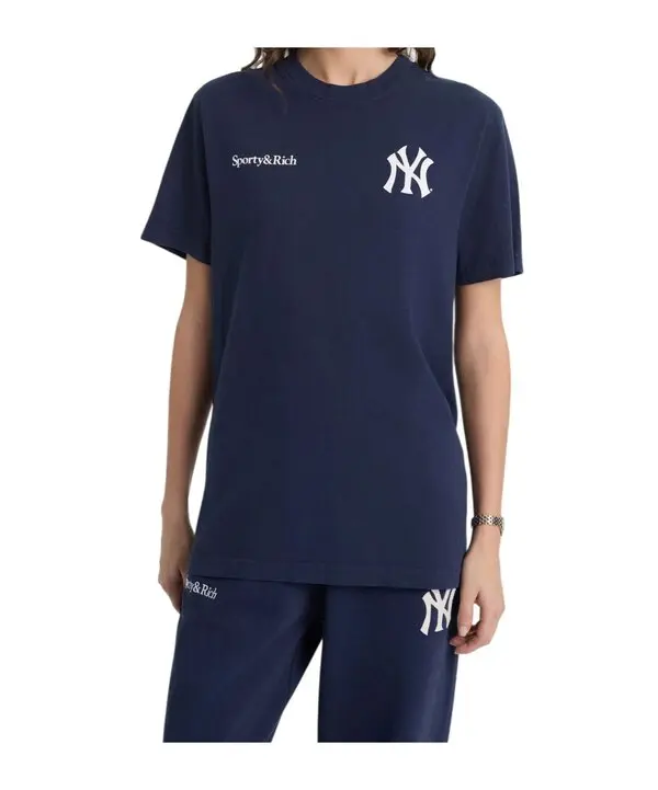 SPORTY  RICH Logo Crew-neck T-shirt