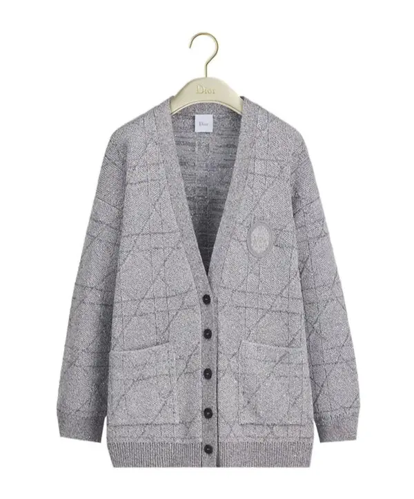 Dior Oversized Cannage Cardigan - Grey