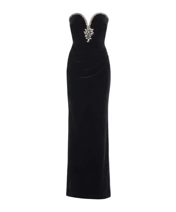 SELF-PORTRAIT Long Velvet Dress