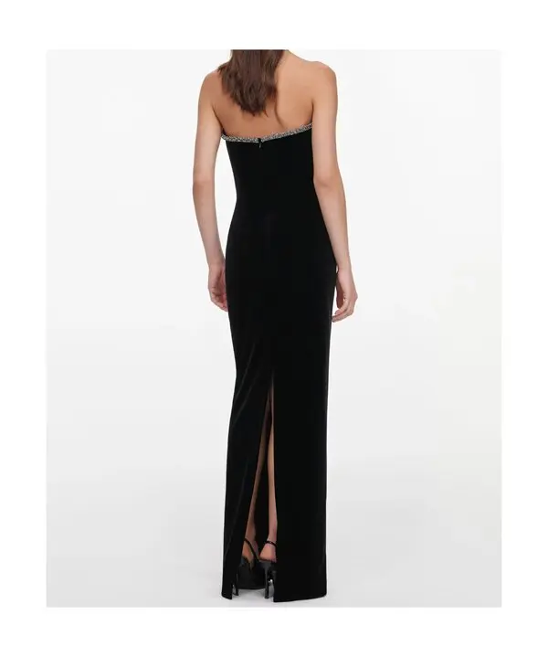 SELF-PORTRAIT Long Velvet Dress