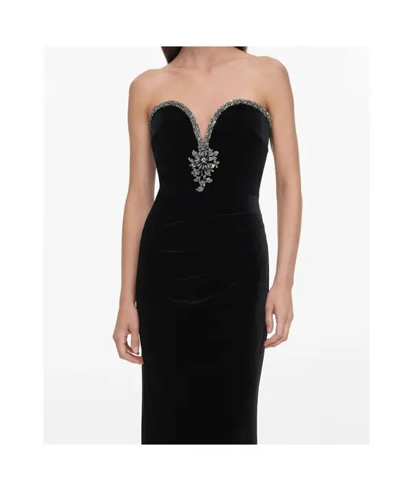 SELF-PORTRAIT Long Velvet Dress