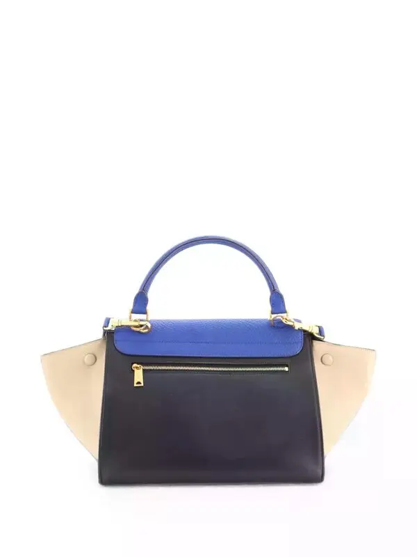 Celine Tricolor Trapeze Bag Leather Small Satchel