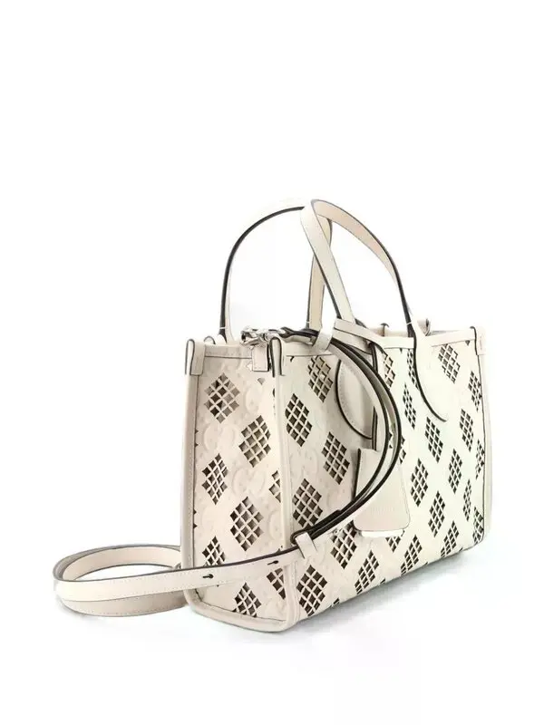 Gucci Convertible Gg Debossed Laser Cut Leather Small Tote Bag
