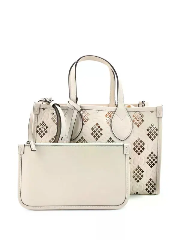 Gucci Convertible Gg Debossed Laser Cut Leather Small Tote Bag