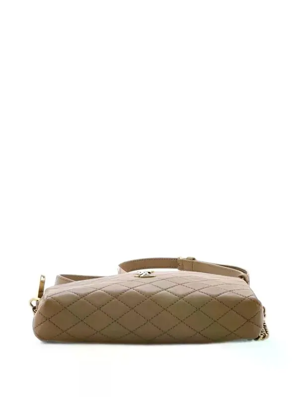 Saint Laurent Gaby Zipped Pouch Quilted Leather Crossbody Bag - Brown