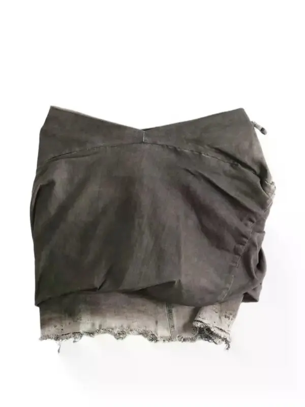 Rick Owens Draped Frayed Mini Skirt - Grey