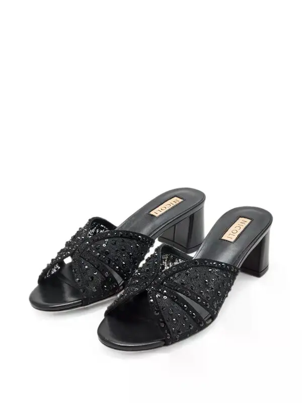 NICOLI Cesca Crystal-embellished Mesh Sandals