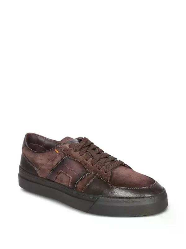 Santoni Suede Lace-up Sneakers